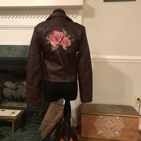 Jackets & Coats | Nwt Chocolate Faux Leather Moto Jacket | Poshmark